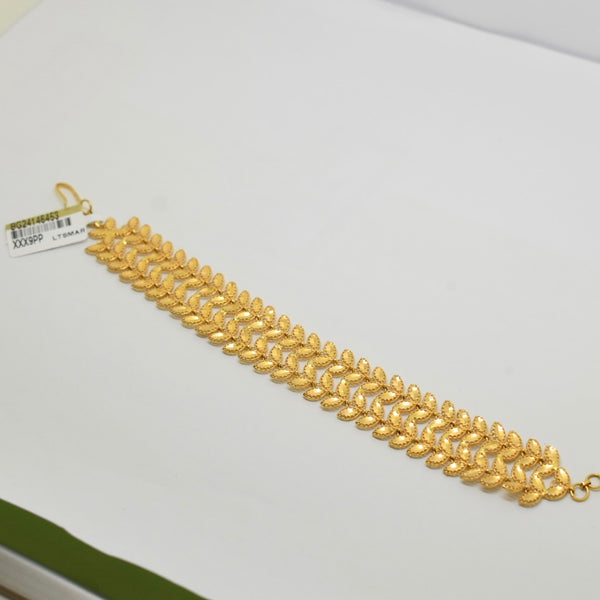 *NEW* 21K Yellow Gold - Arabic Plain Leaf Thick Bracelet – Sana Jewellers