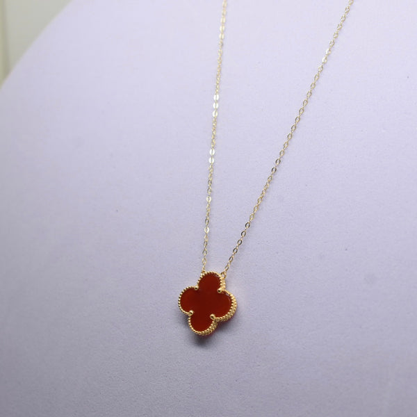 Real 18K Yellow Gold - SJVC Red Heart Chain Necklace – Sana Jewellers