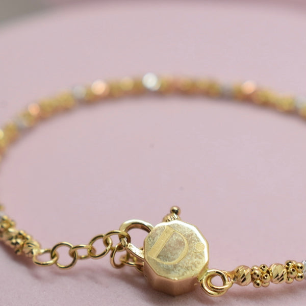 *LIMITED* 18K Gold - Dorica Single Line Tri Color Bangle – Sana Jewellers