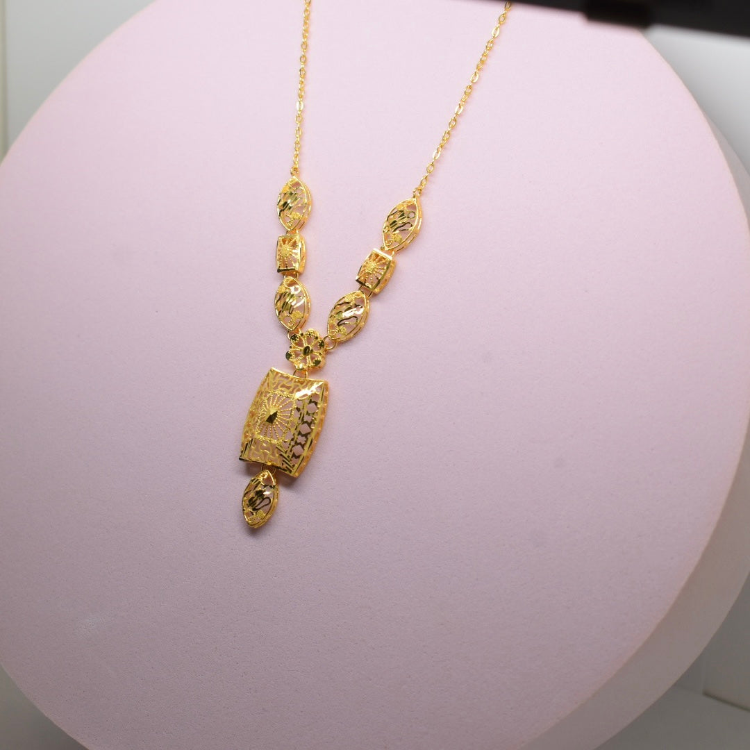 *SPECIAL* 21K Yellow Gold - Kuwaiti Plain Square Necklace – Sana Jewellers