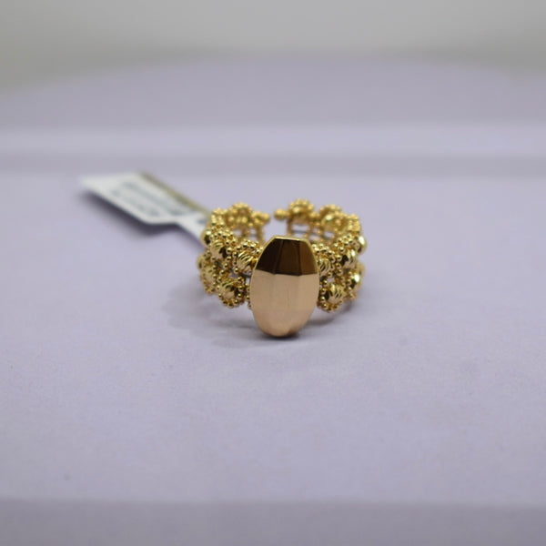 Real 18K Yellow Gold - Mix Layer Dorica Ring – Sana Jewellers