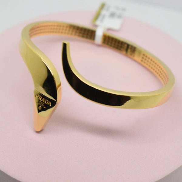 Real 18K Yellow Gold - PRADA Bangle (Size 17) – Sana Jewellers