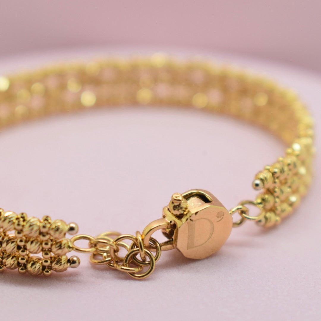 *LIMITED* 18K Gold - Dorica Triple Line Gold Color Bangle – Sana Jewellers