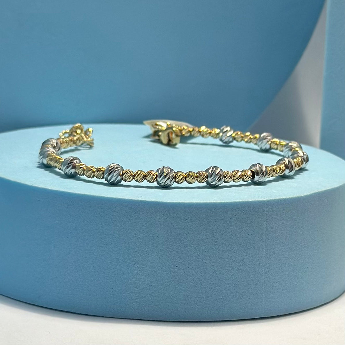 Real 18K Yellow Gold - Balls Bangle (Free Size) – Sana Jewellers