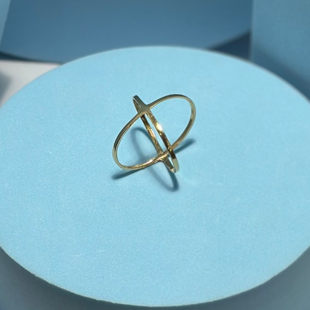 Real 18K Yellow Gold - X Ring (Size 7) – Sana Jewellers