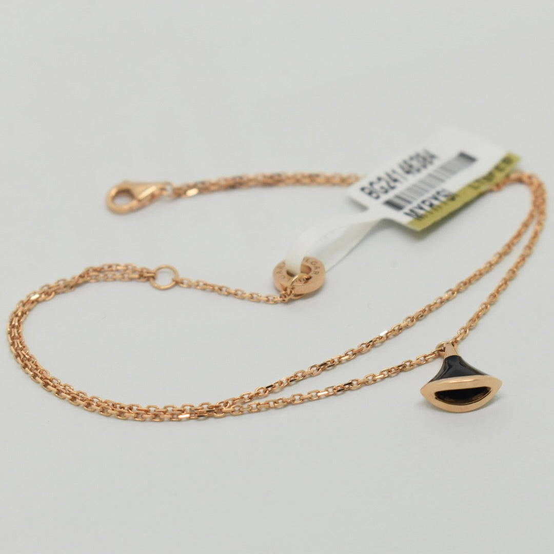 Real 18K Rose Gold - SJBV DIVAS Black Bracelet – Sana Jewellers