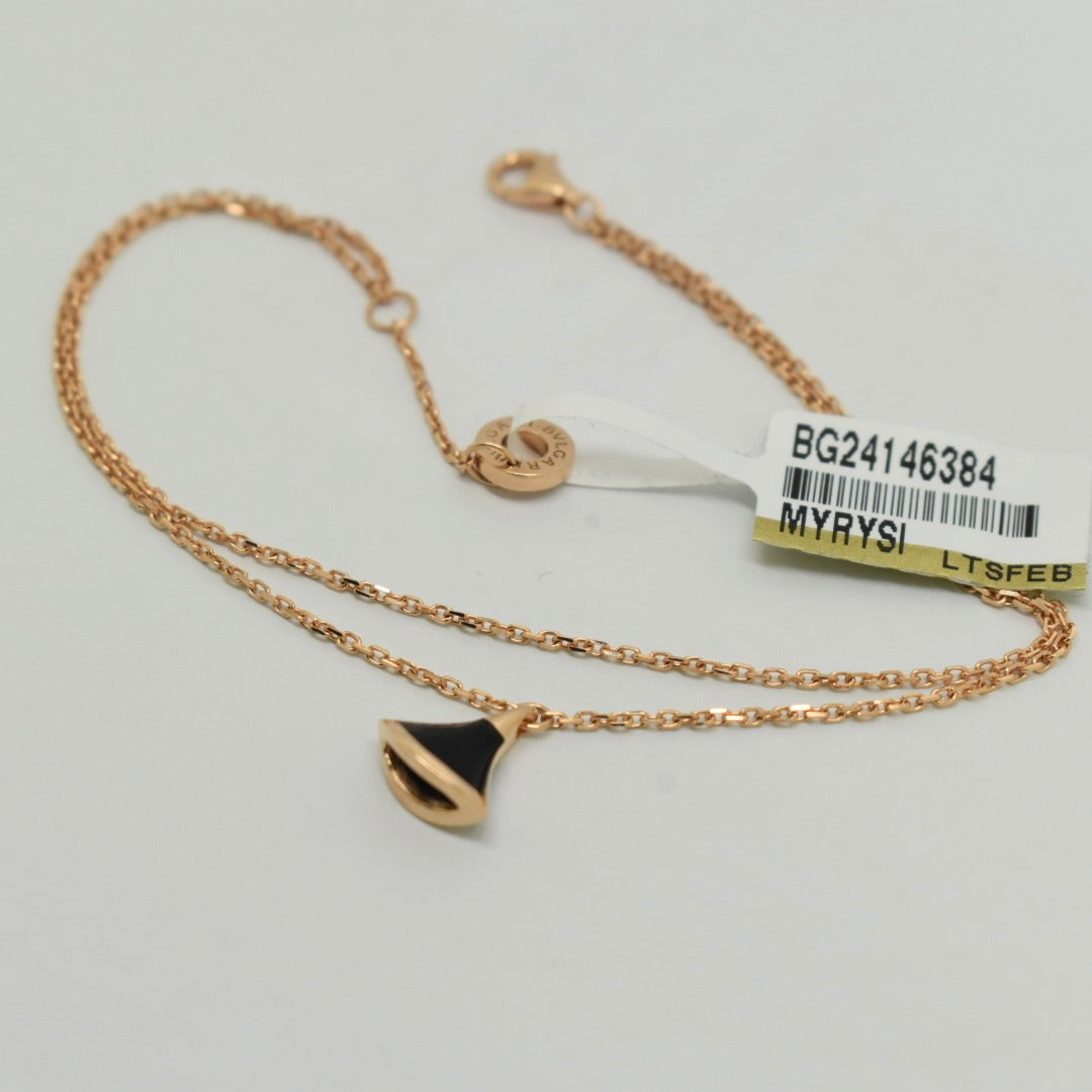 Real 18K Rose Gold - SJBV DIVAS Black Bracelet – Sana Jewellers