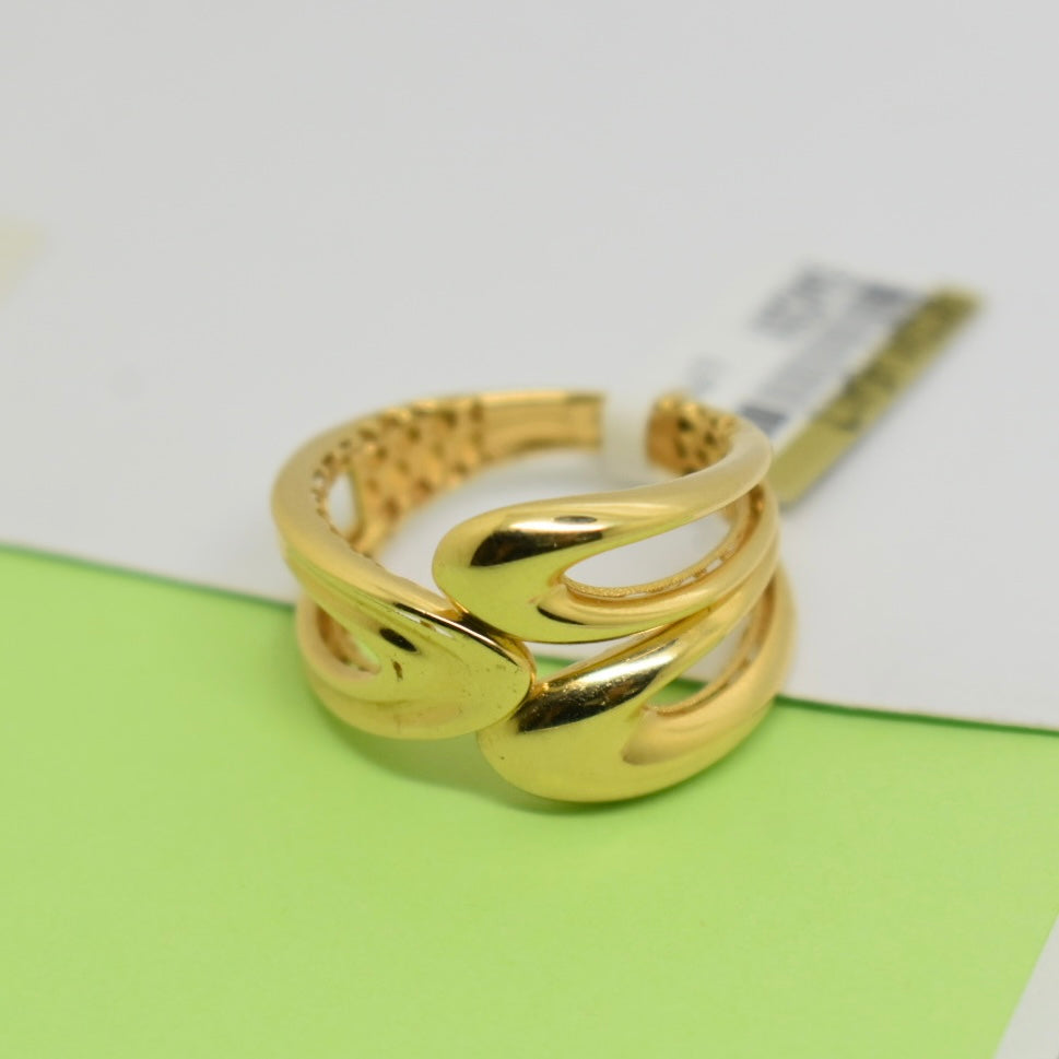 *LIMITED* Real 18K Yellow Gold - Hollow Electro Ring – Sana Jewellers